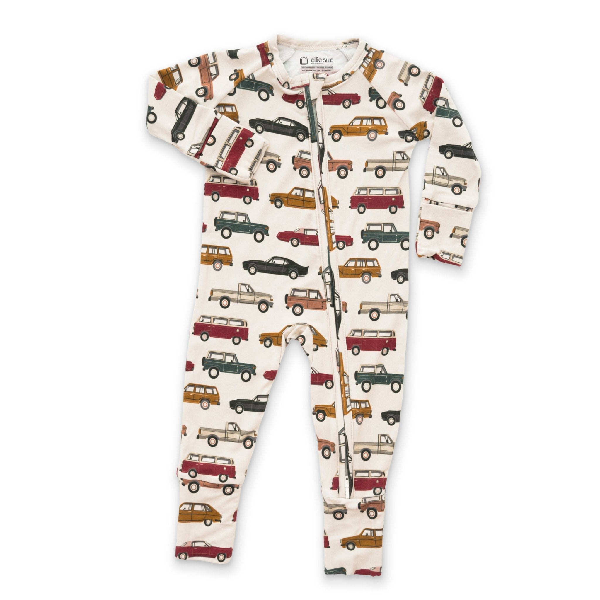 Cars Baby Zipper Romper Pajama in Stretchy Bamboo – Soft, Cozy Fit ...